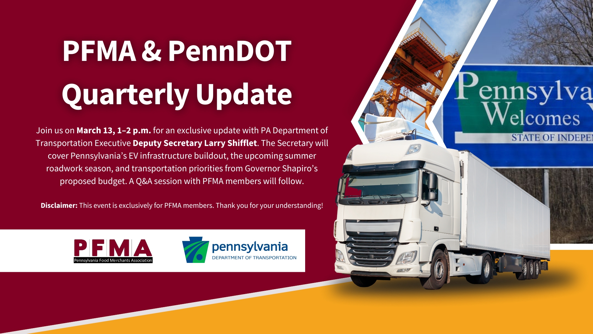 PFMA & PennDOT Quarterly Update - Pennsylvania Food Merchants Association